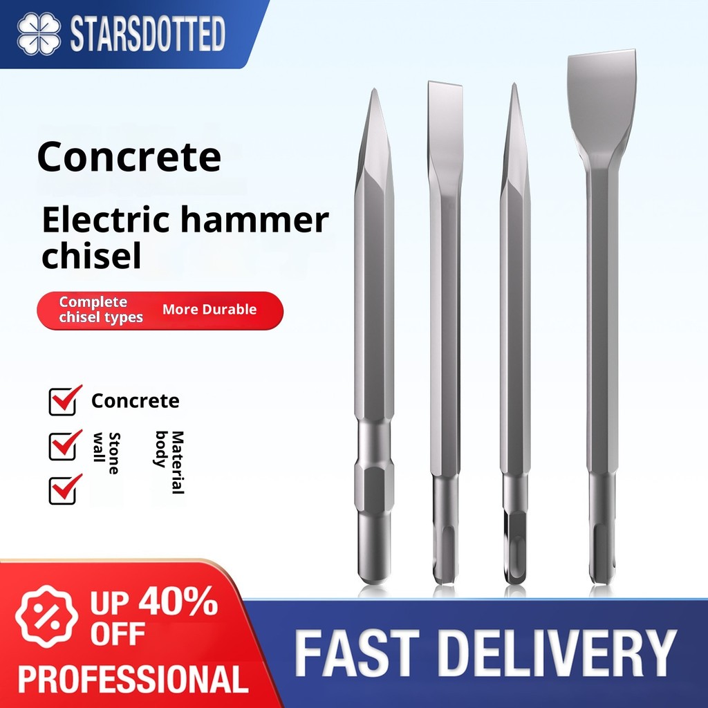 Bộ mũi đục búa điện SDS Plus SDS Max Hex Shank Point Flat Wide Đục bê ...