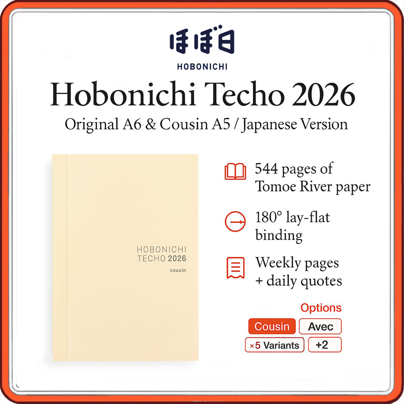 Hobonichi Techo 2026 Daily Planner Japanese Version – Cousin A5 ...