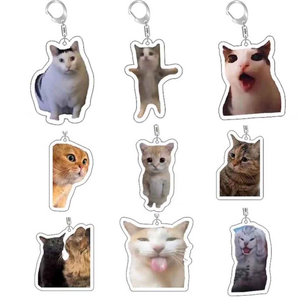 Rambling Goat Huh Cat Meme Keychain Confused Cat Memes Cat Screaming ...