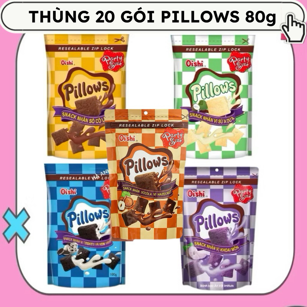 THÙNG 20 GÓI snack Pillows 80g OISHI đủ vị [ THANH HAO SHOP] | Shopee ...