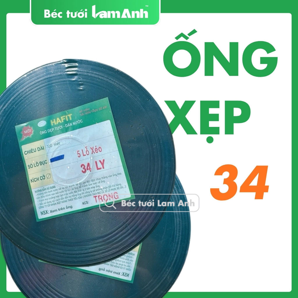 Cuộn 100 Mét Ống dẹp HAFIT tưới phun mưa phi 34 chuyên dùng tưới hoa ...