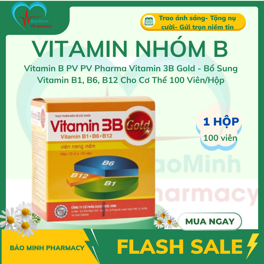 Vitamin B PV PV Pharma Vitamin 3B Gold - Bổ Sung Vitamin B1, B6, B12 ...