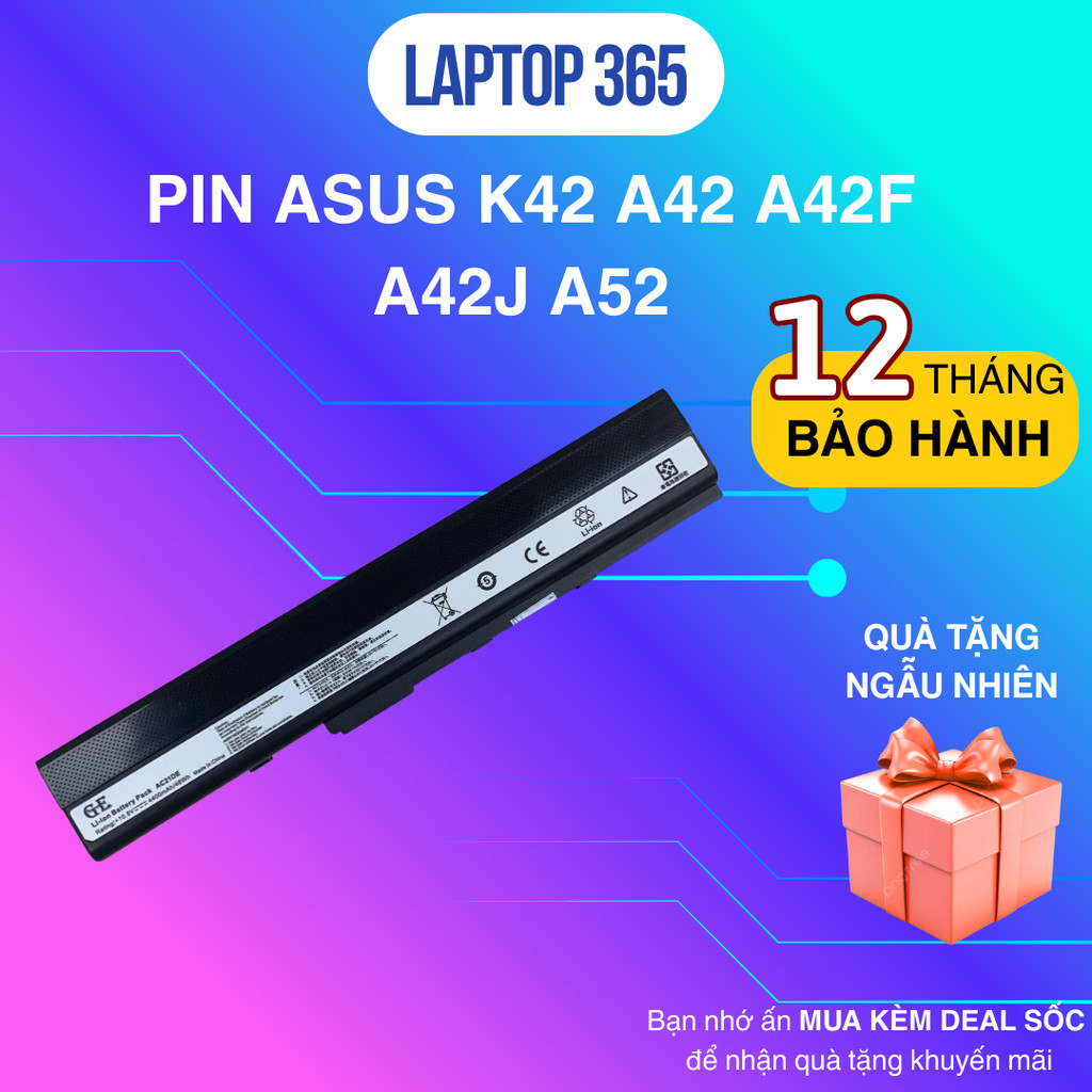 Pin Laptop Asus K42 A42 A42F A42J A52 A62 B53 F85 F86 P42 P52 P62 P82 ...