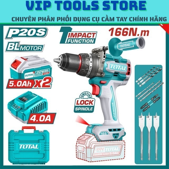 VIP TOOLS TOTAL Máy khoan búa rút lỗi dùng pin 20V Total TIDLI201668 ...