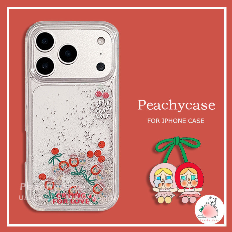 Kawaii Cherry Crying Girl Trượt Long Lanh Quicksand Ốp Lưng Di Động ...