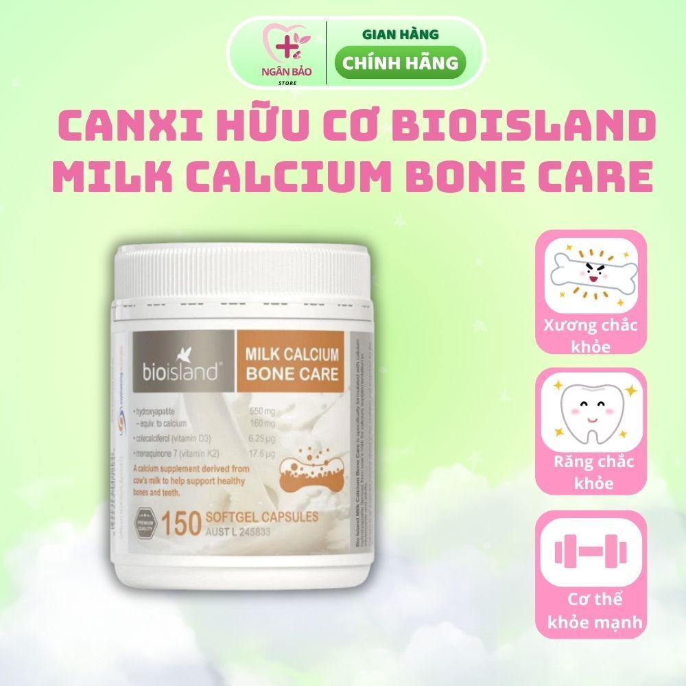 [VC 30K MỞ BÁN] [Hàng công ty] Canxi hữu cơ Bioisland milk calcium bone ...