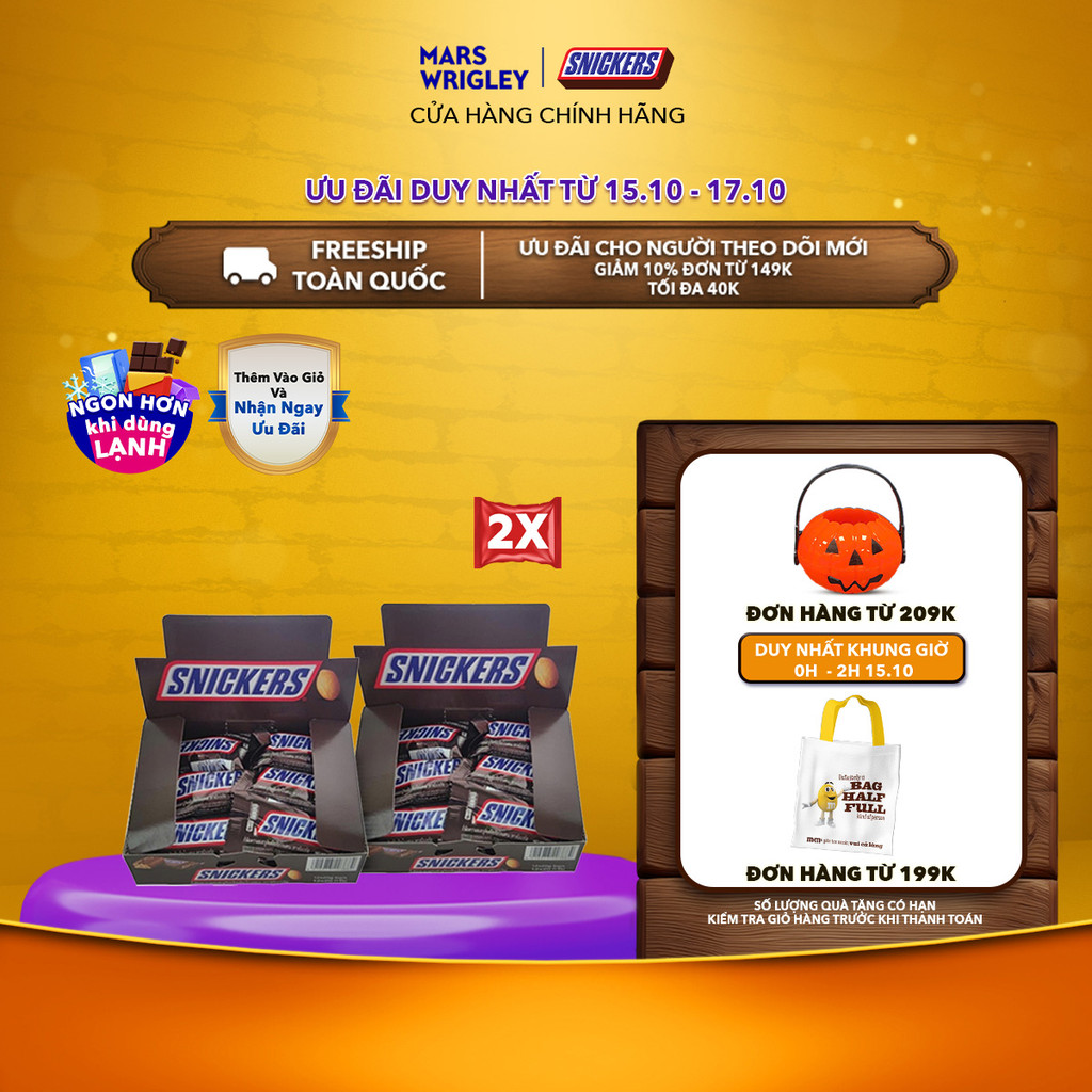 Combo 2 Hộp Kẹo Socola Snickers 240g (24 thanh x 20g) | Shopee Việt Nam