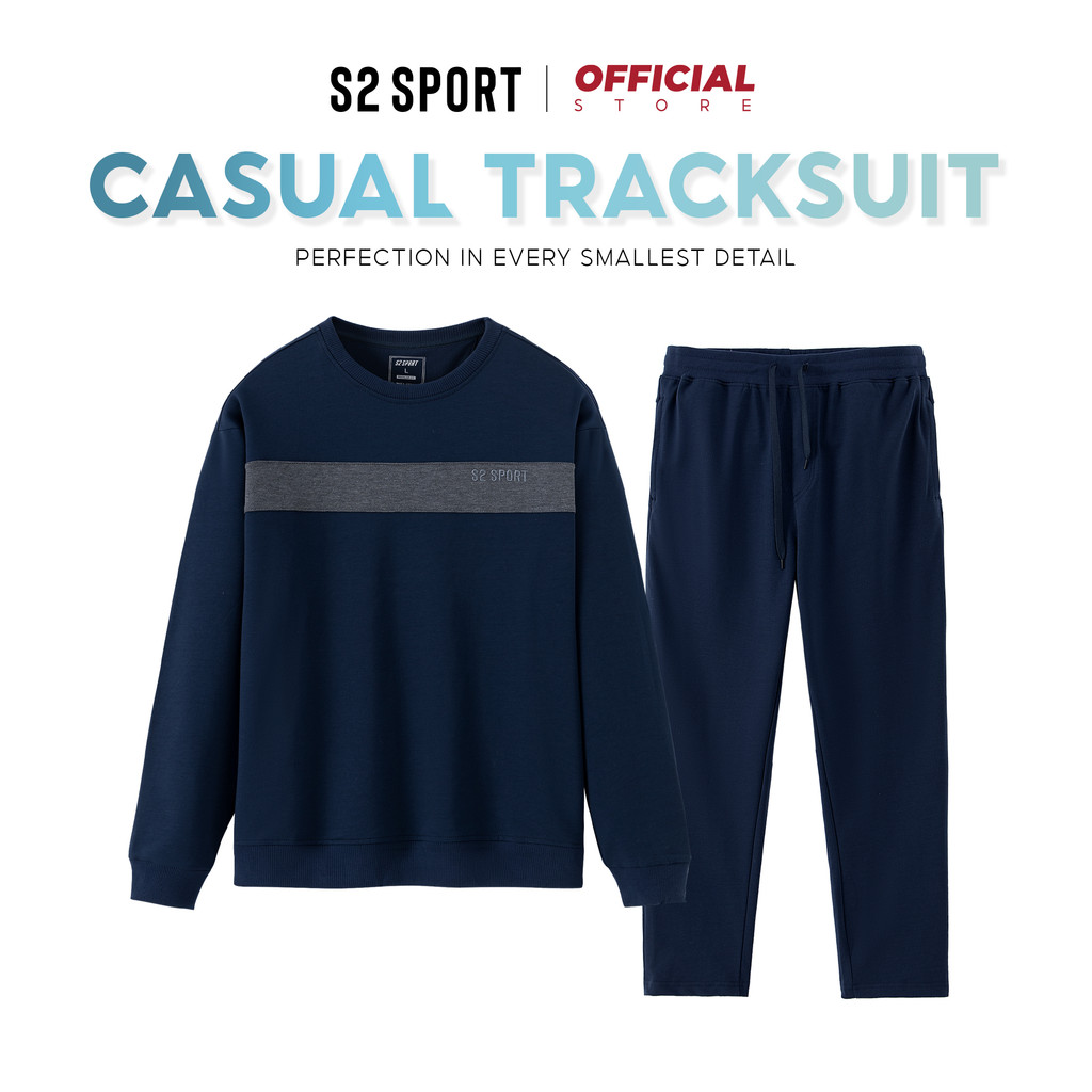 Bộ nỉ thể thao nam S2 SPORT ống suông chất cotton USA mềm kiểu dáng thể ...