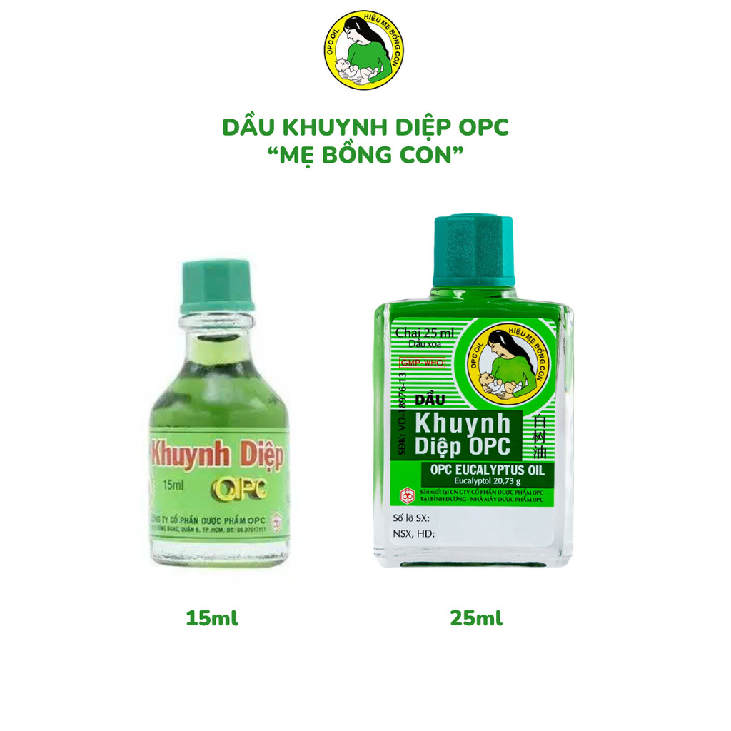 Dầu Khuynh Diệp OPC Nhãn Hiệu Mẹ Bồng Con cho bé chai 15ml và 25ml ...