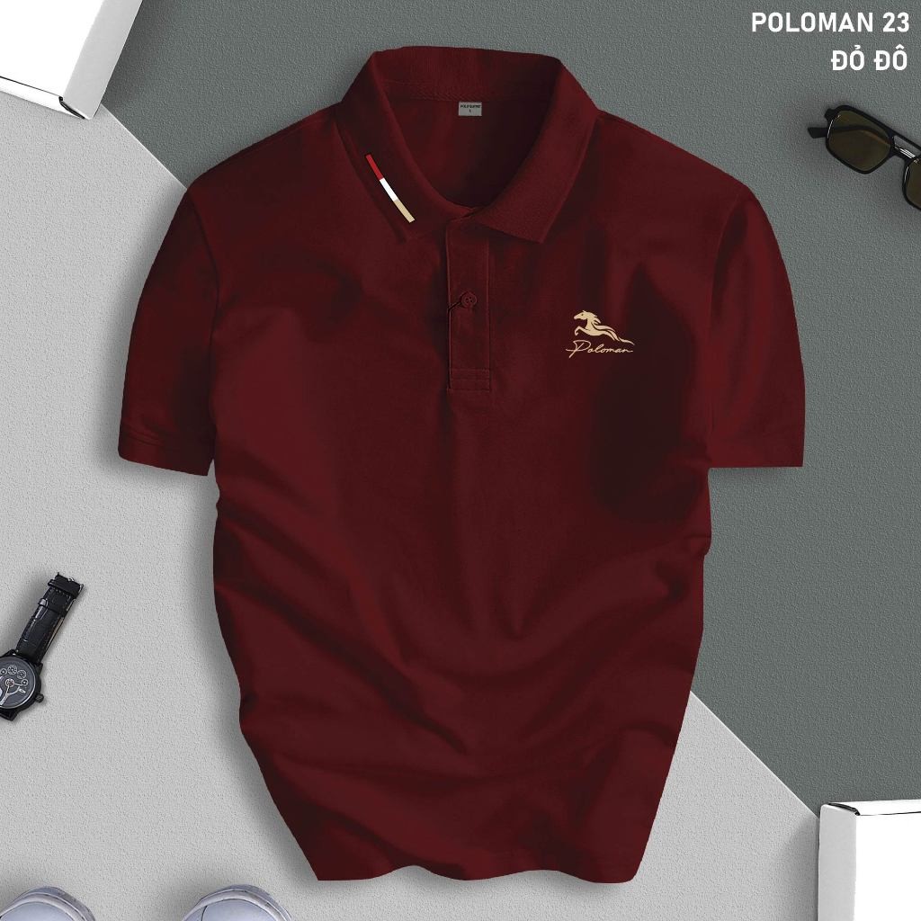 Áo Polo POLOMAN Nam Basic, Thiết Kế Cổ Bẻ Chuẩn Form, Cotton Cá Sấu Cao ...