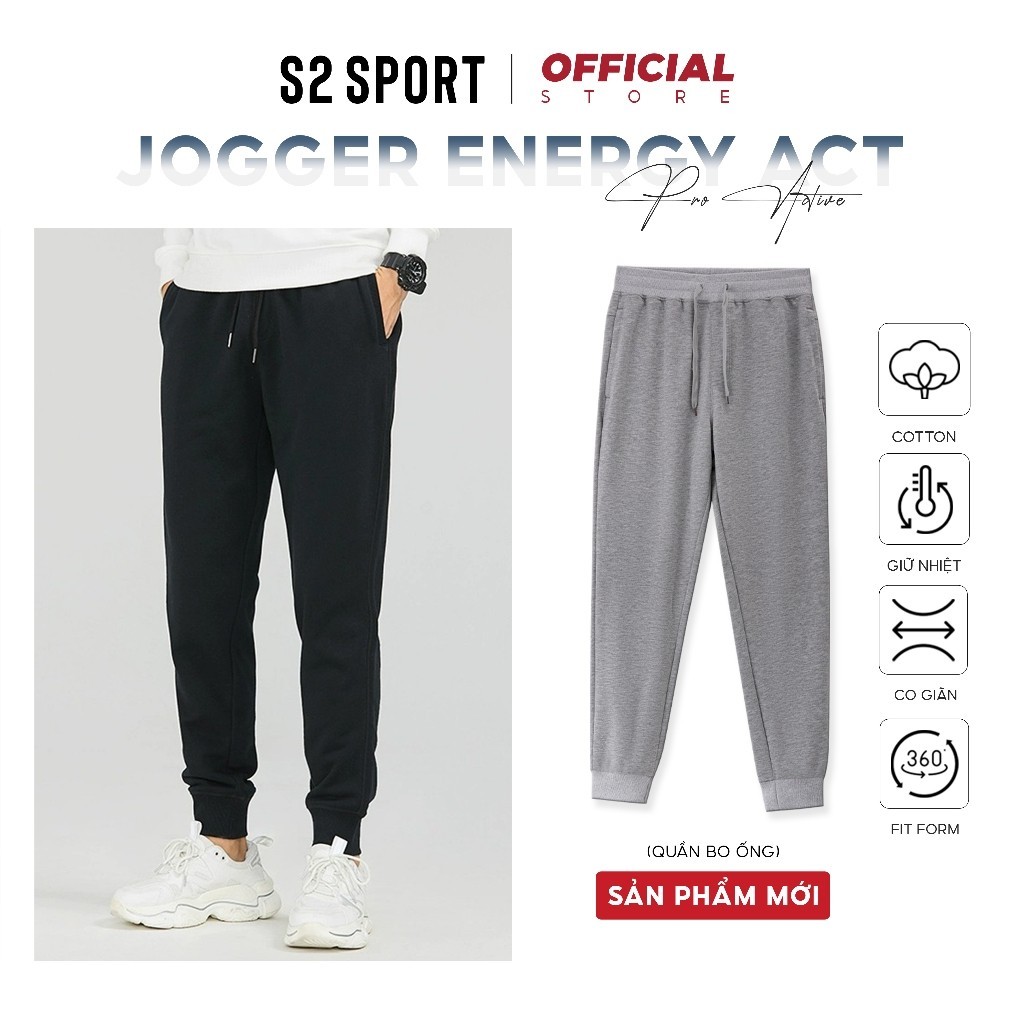 Quần nỉ thể thao S2 SPORT RUNNING ACT Jogger cotton USA cao cấp chống ...