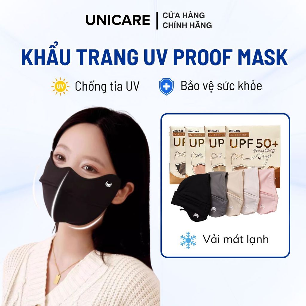 Combo 2 chiếc khẩu trang UV Unicare Proof Mask chống tia UV UPF 50+ bảo ...