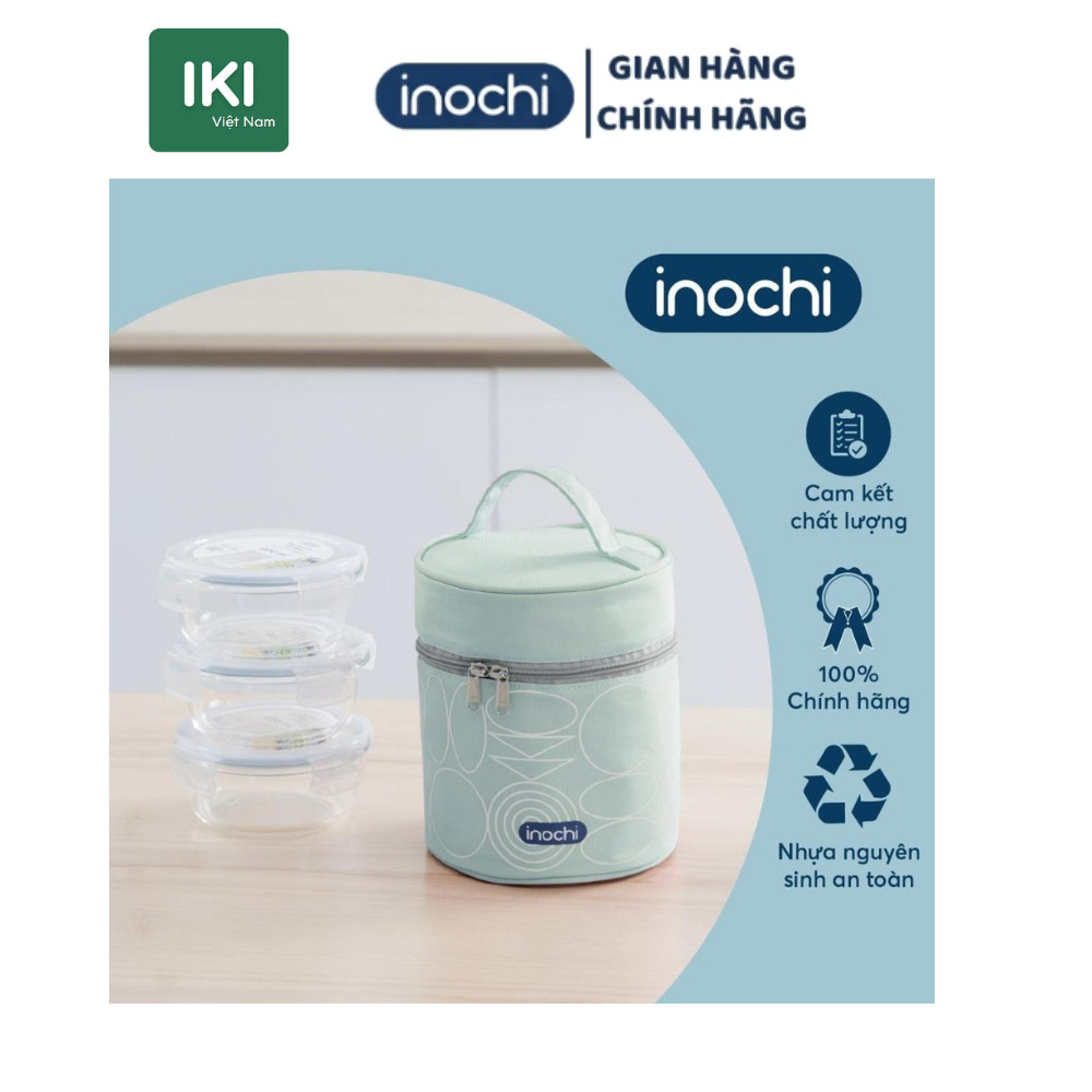 IKI_Bộ hộp thuỷ tinh Nikko Inochi kèm túi giữ nhiệt Yoshino mang cơm đi ...