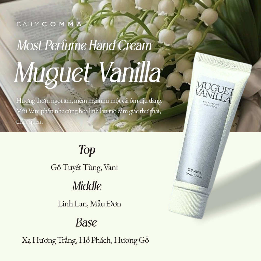 Muguet Vanilla - Kem Dưỡng Da Tay Daily Comma Most Perfume Hand Cream ...