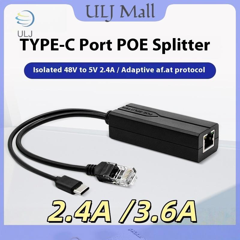 ULJ 1 Cái 48V Đến 5V Micro USB Type-C POE Splitter 100 / 1000Mbps ...