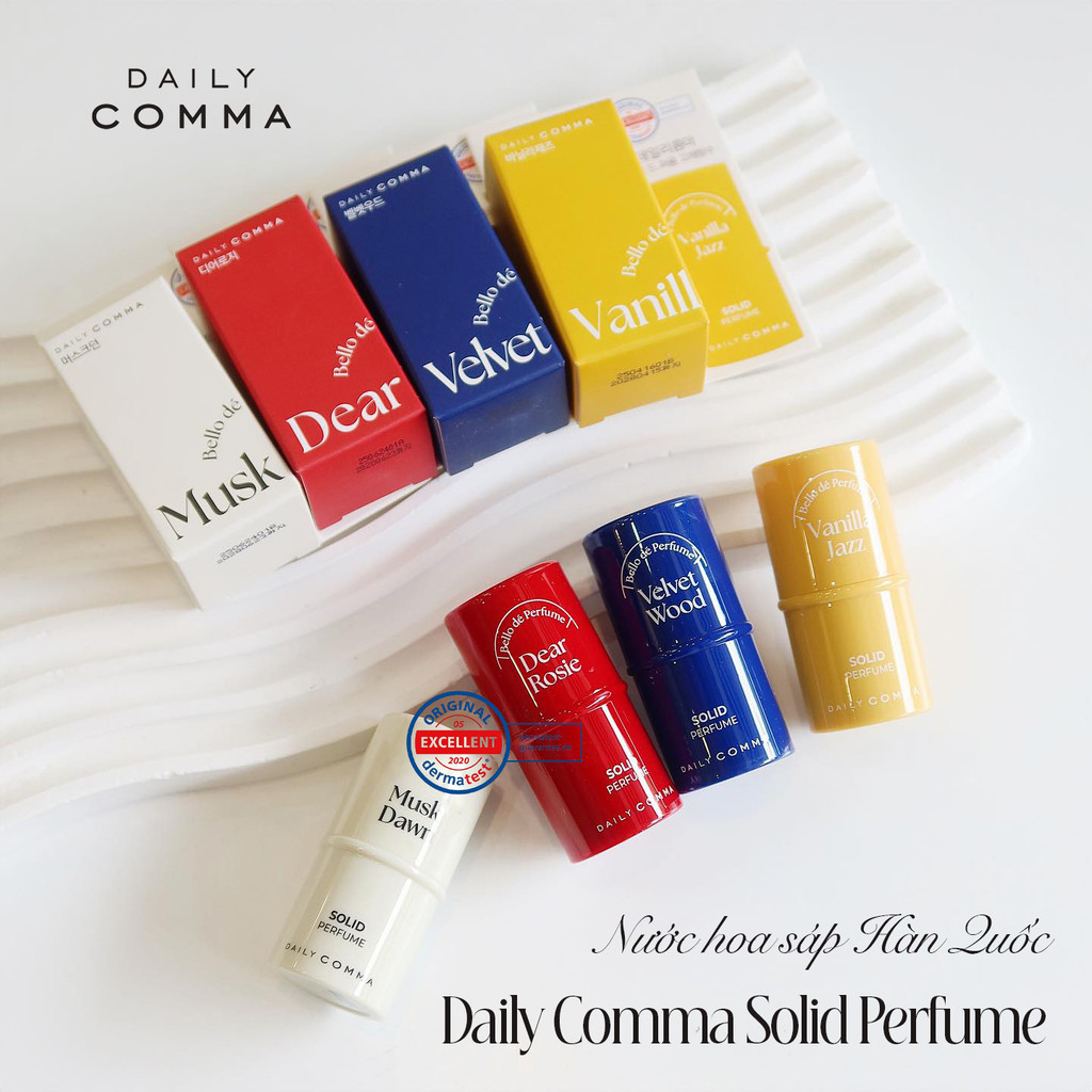 Nước Hoa Khô Daily Comma Solid Perfume dạng lăn 4 mùi hương Hàn Quốc 4 ...