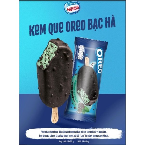 KEM QUE OREO HƯƠNG BẠC HÀ 18 X 60G | Shopee Việt Nam