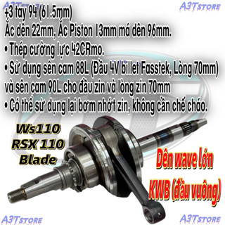 Dên FASSTEK wave @ lớn ( đầu vuông ) rsx110 blade s110 +3 tay 94 ( 61.5 ...