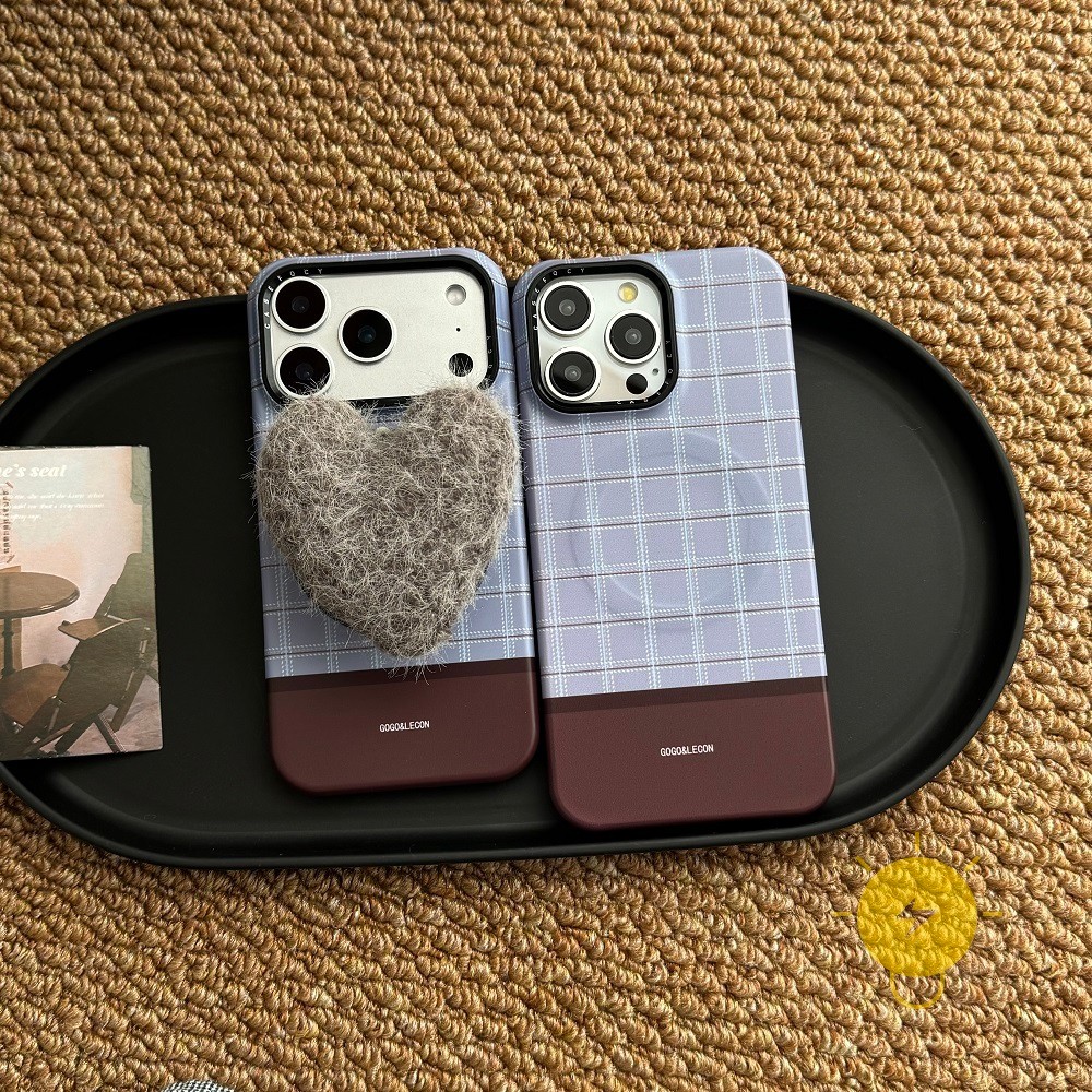 Phone Case For iPhone 17 Pro Max 16 15 14 13 PC with Griptok TPU Magnetic Heart Hard Aesthetic ...