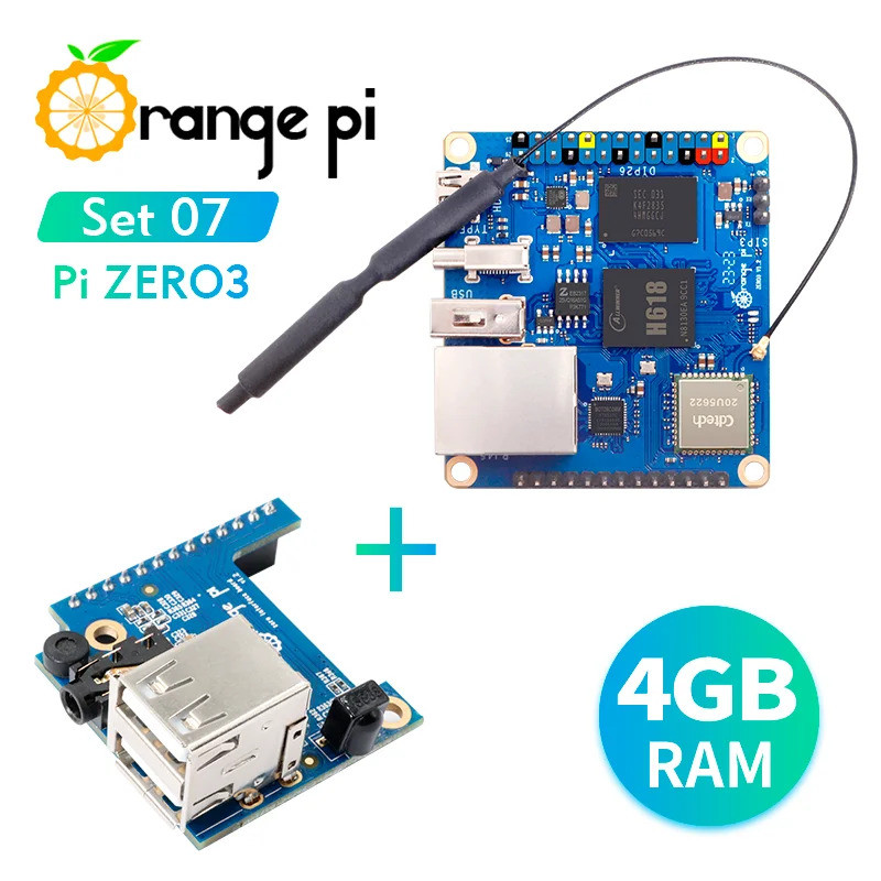 Bảng mở rộng giao diện Orange Pi Zero 3 4GB +, Orange Pi Zero3 DDR4 Allwinner H618 WiFi ...