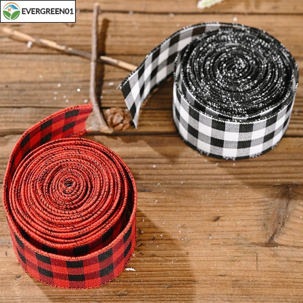 Fabric Ribbon Red Black Plaid 5cm by 6m for Christmas and For Holiday ...