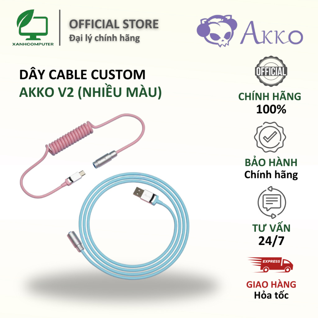 Dây Cable custom AKKO v2 (Prunus/Tokyo/Macaw/Los Angeles/9009/Black ...