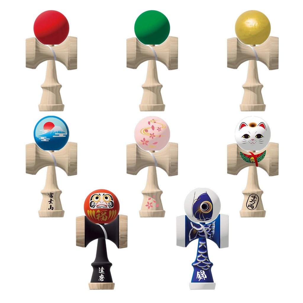 BANDAI Collectible Mini Kendama - Basic & Japan (Box of 9) BANDAI ...
