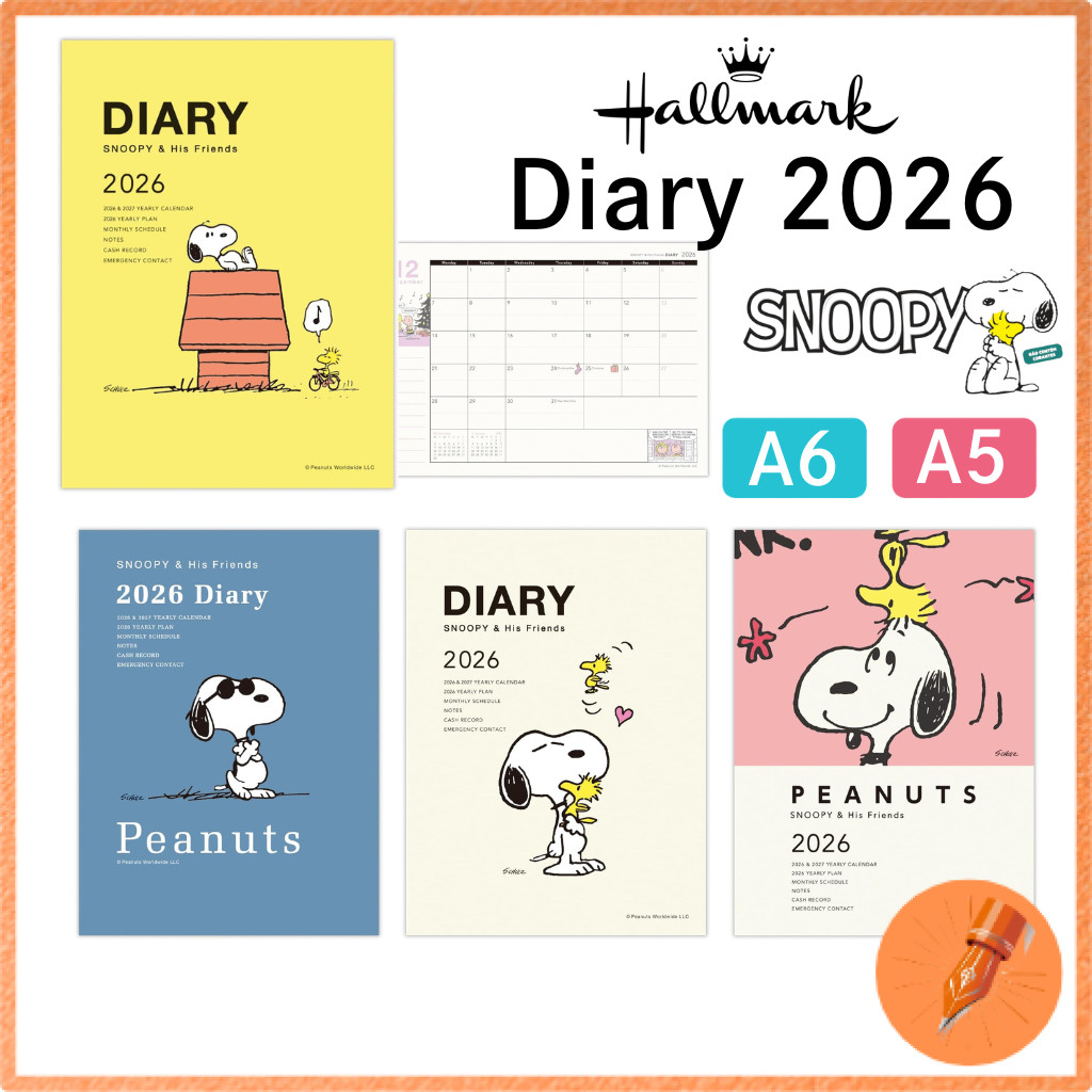 Hallmark Snoopy Planner 2026 A5 A6 Monthly | Shopee Việt Nam