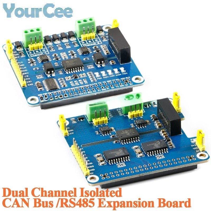 2 Kênh Bộ mở rộng CAN cách ly HAT MCP2515 SN65HVD230 Mạch bảo vệ đa ...