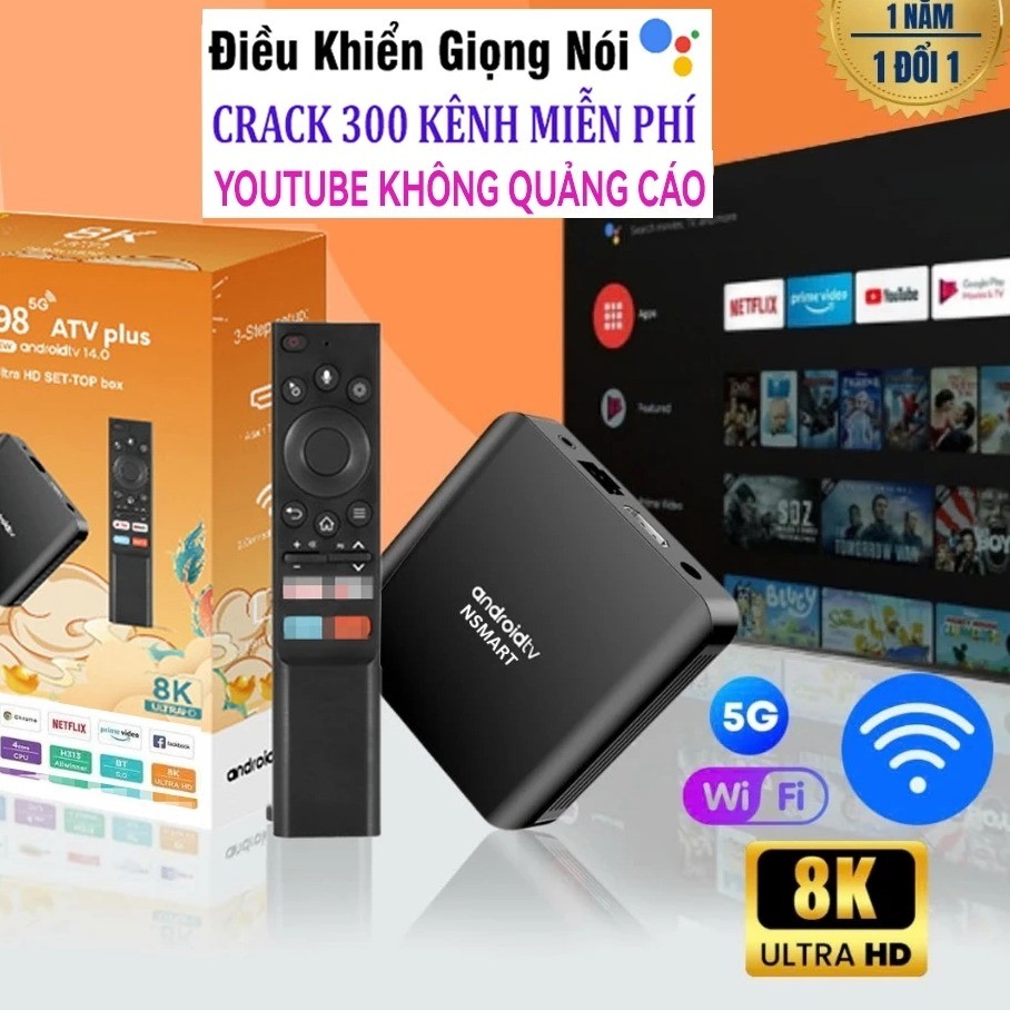 Android TV Box TV98 Pro 8K | Android 14 | Giọng Nói Tiếng Việt | 300 ...