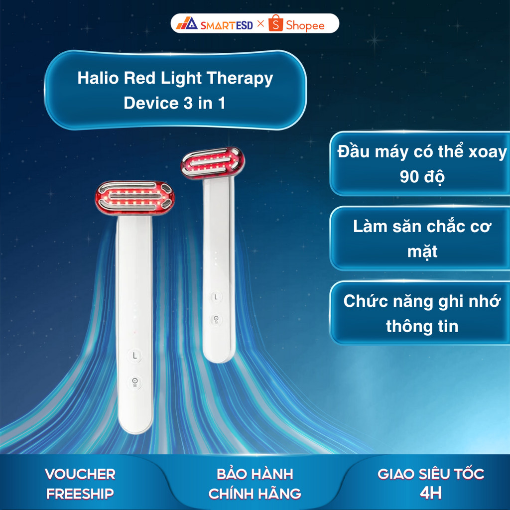 Máy ánh sáng đỏ Halio Red Light Therapy Device 3 in 1 - Bảo hành chính ...