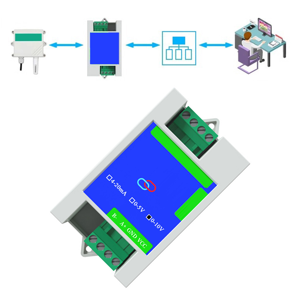 Industrial RS485 to Analog Converter Module 24 Channels For Modbus RTU ...