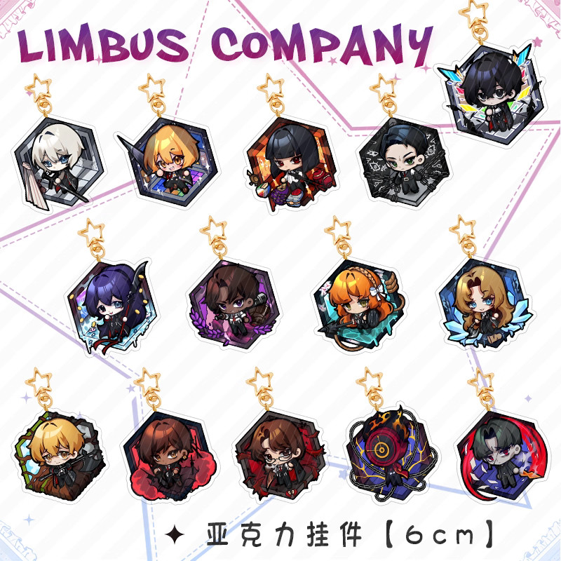 6cm Limbus Company Keychain Women Acrylic Key Chain Man Case Closed Key ...