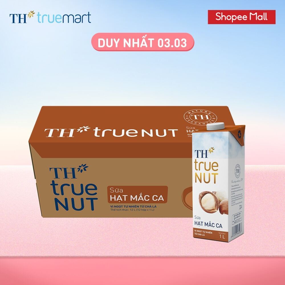 Thùng Sữa Hạt Mắc Ca TH true NUT milk 1L (12 Hộp) | Shopee Việt Nam