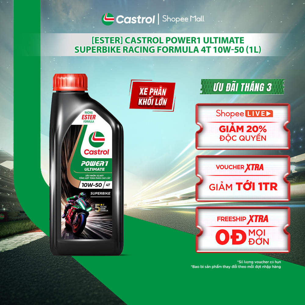 [ESTER] Dầu nhớt xe phân khối lớn Castrol POWER1 ULTIMATE SUPERBIKE ...