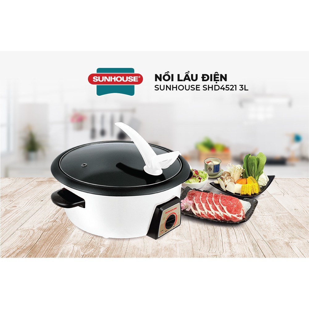 Lẩu Điện Dung Tích 1500W 3L Sunhouse SHD4521, Hàng Chính Hãng, Điều ...