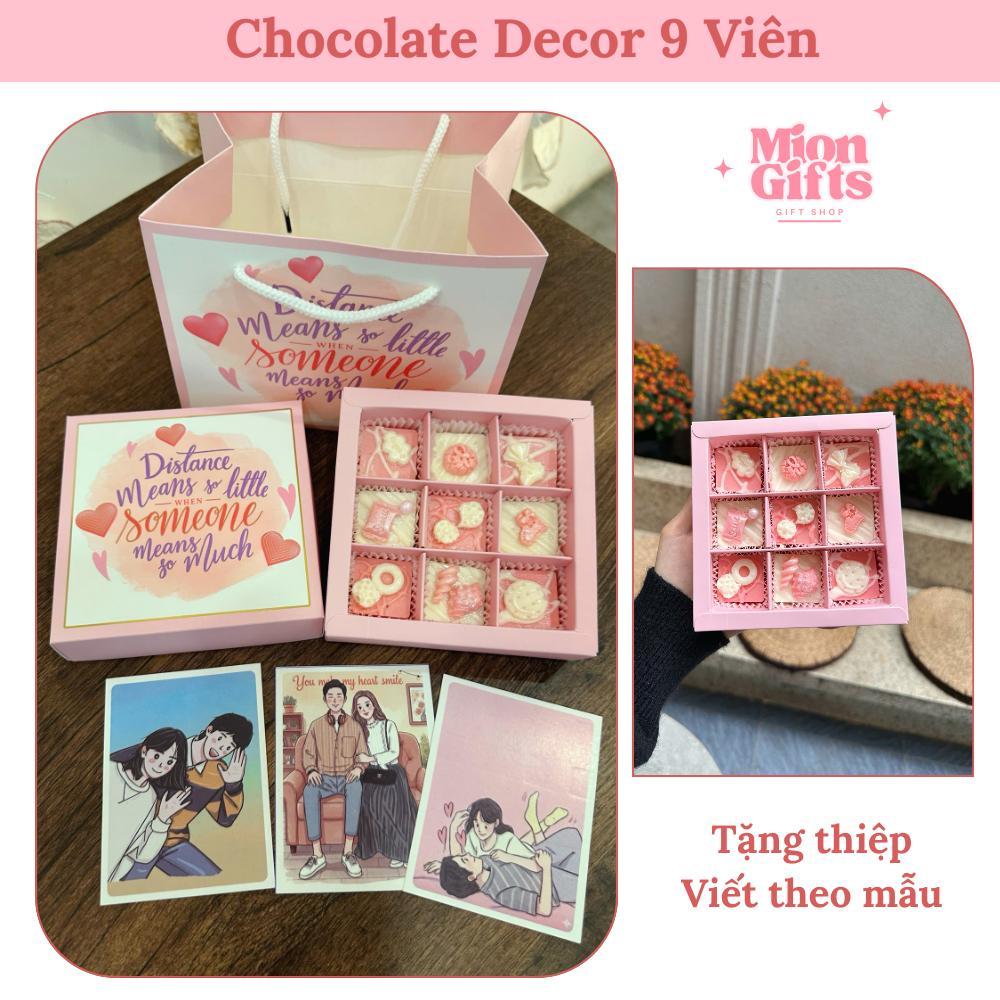 [Tặng túi+thiệp] Socola Valentine Decor 9 Viên Hồng, Quà Tặng 8/3 ...