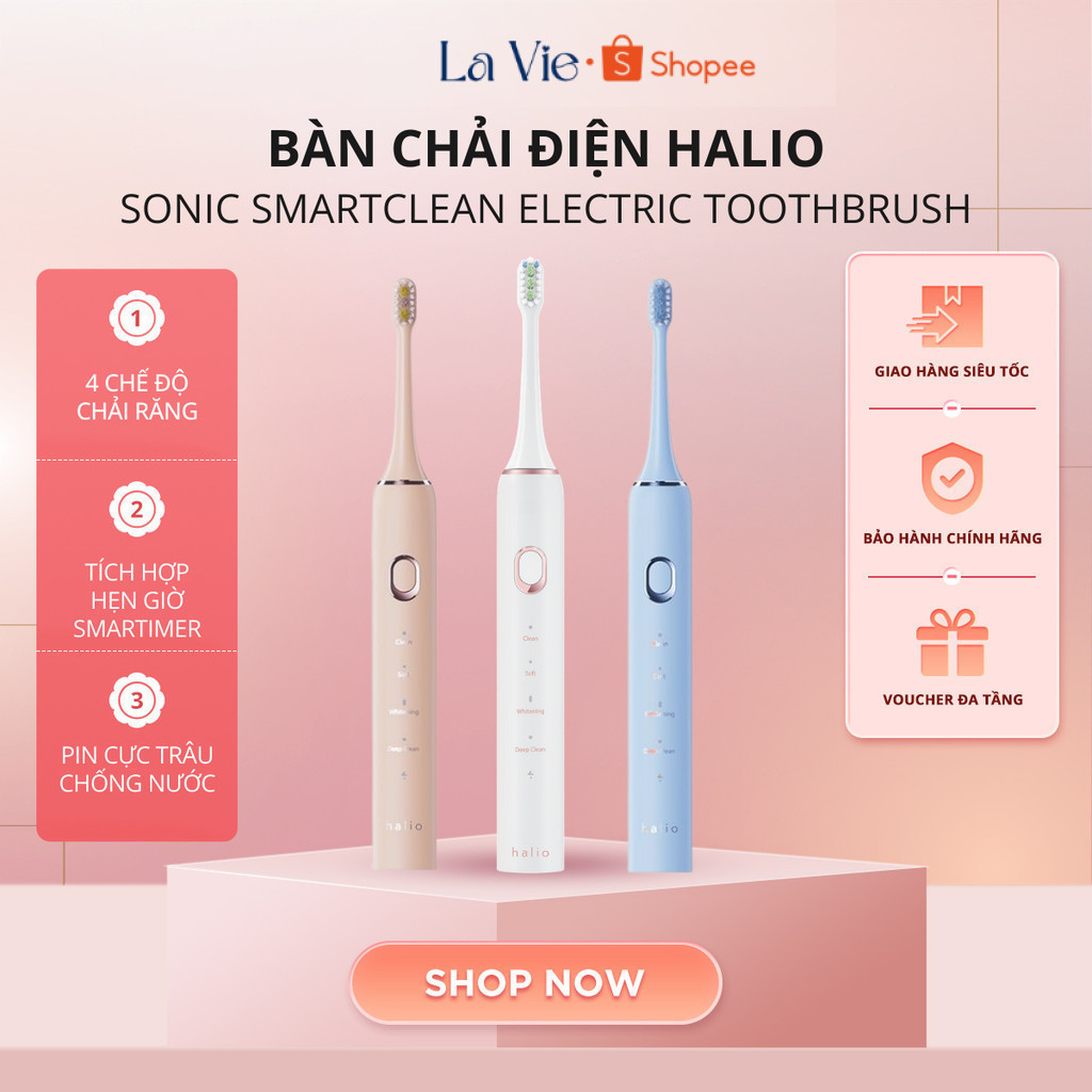 [KOL] Bàn chải điện Halio Sonic SmartClean Electric Toothbrush - Hàng ...