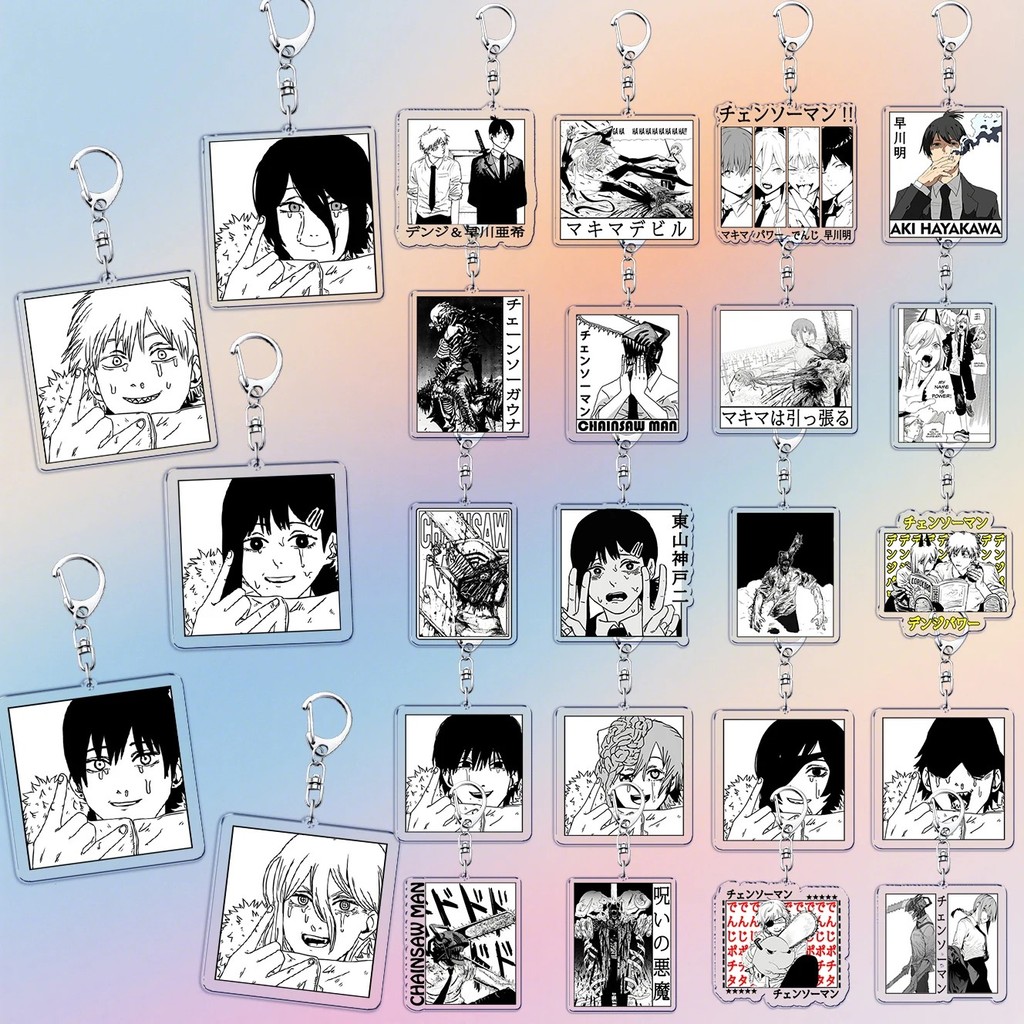 Móc khóa Acrylic Anime Chainsaw Man mô hình Denji Makima Power Aki phụ ...