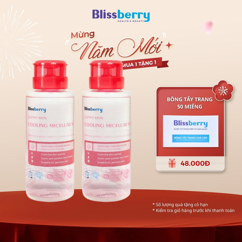 Combo 2 Nước tẩy trang Blissberry Glowy Skin Cooling Micellar Water ...