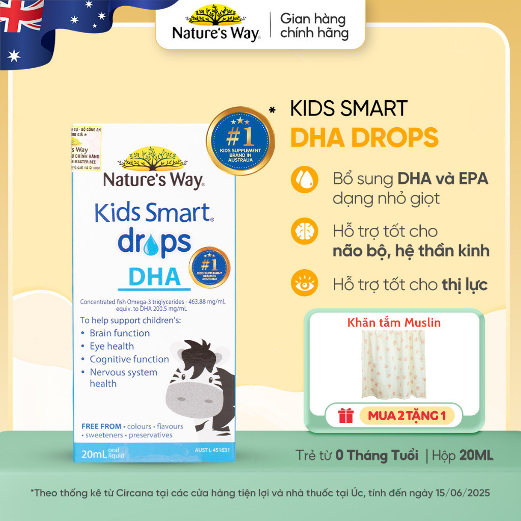 [LIVE KOL] DHA Drops Nature's Way Kids Smart Bổ Sung Omega 3, DHA, EPA ...