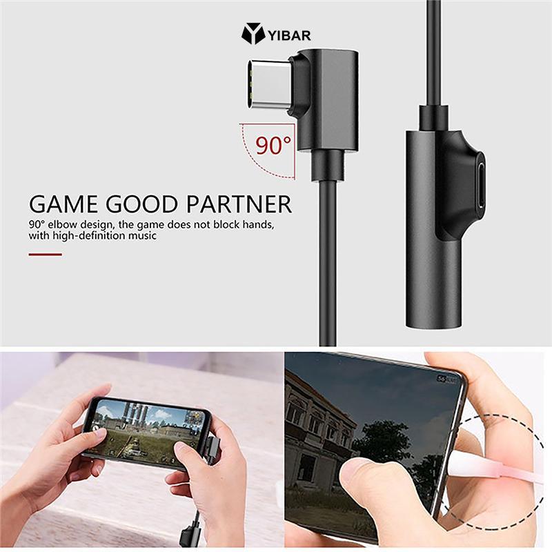 YIBAR USB C DAC Adapter 2 Trong 1 Loại C Sang 3.5 Tai Nghe Adapter Âm ...