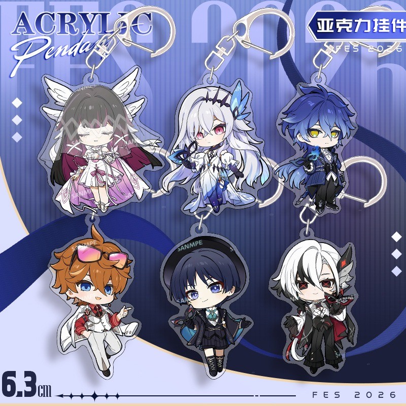 Genshin Impact Anime Game Keychain Tartaglia Wanderer Character Pendant ...