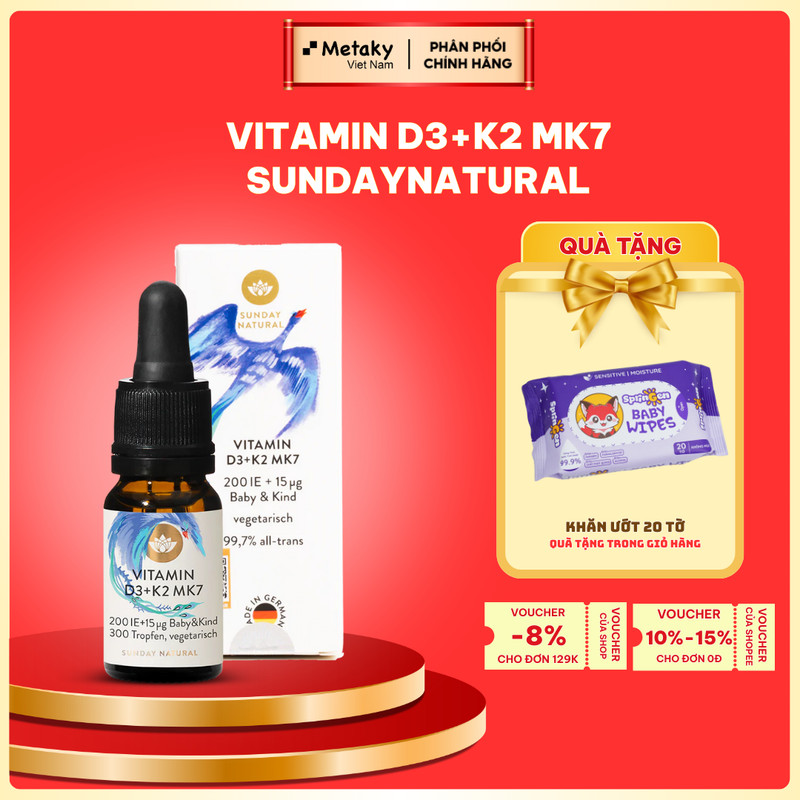 (Date 2027) Sunday Natural - Vitamin D3 K2 Mk7 200IU + 15mcg Sunday ...