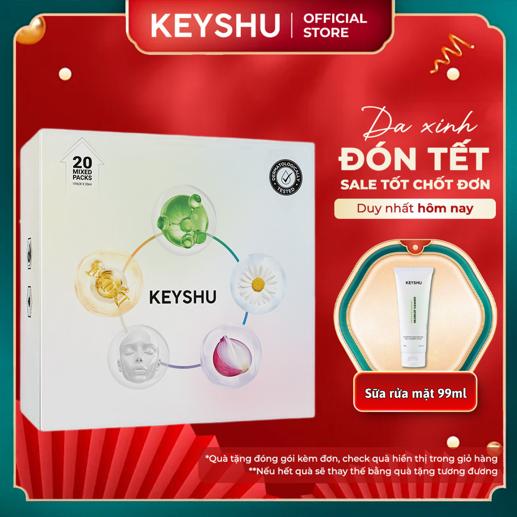 [KOL x KEYSHU] Combo 20 Miếng Mặt Nạ KEYSHU Mix (Rau Má, Hành Tím ...
