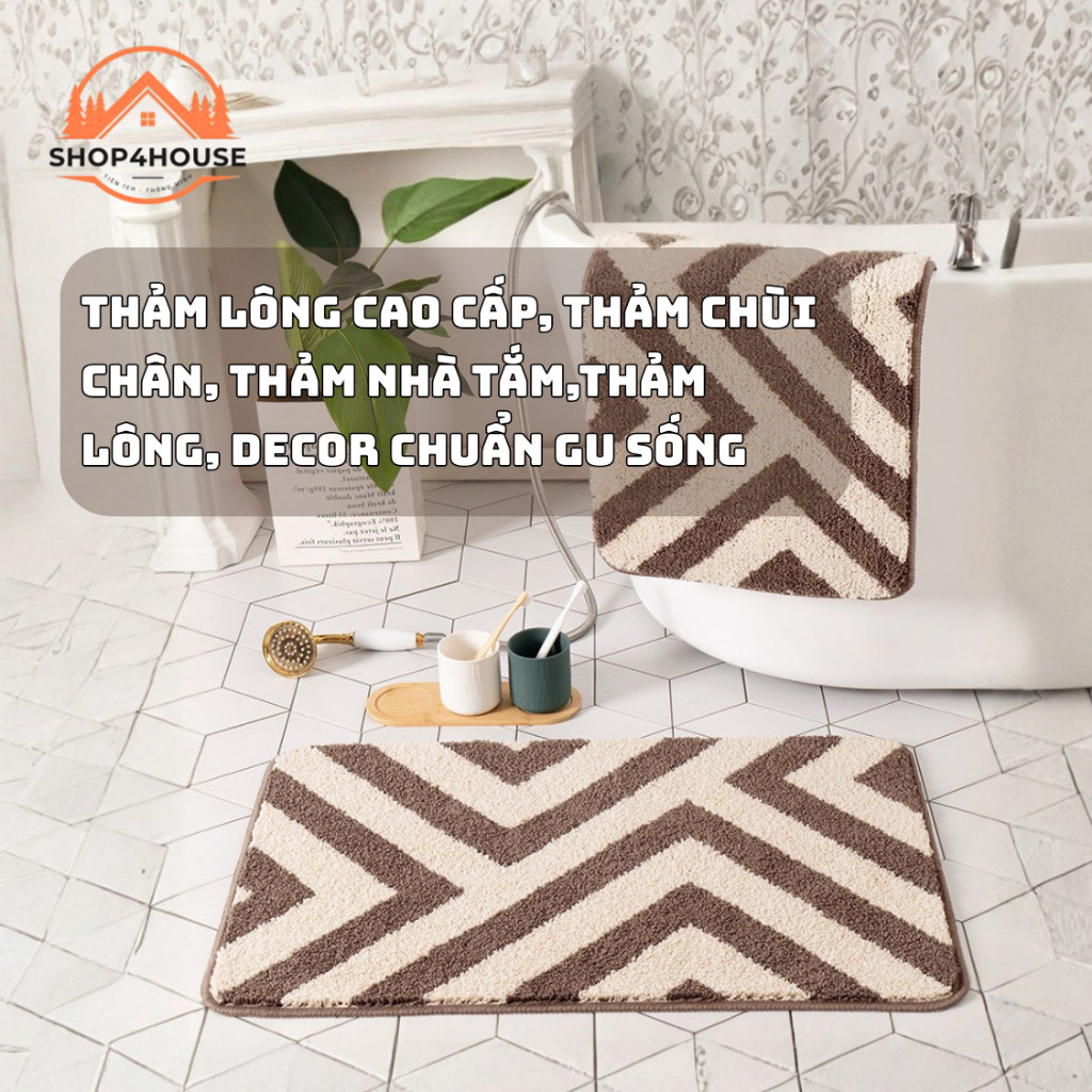 Thảm Lông Chùi Chân Cao Cấp Phong Cách Bắc Âu – Thảm Nhà Tắm Thấm Nước ...