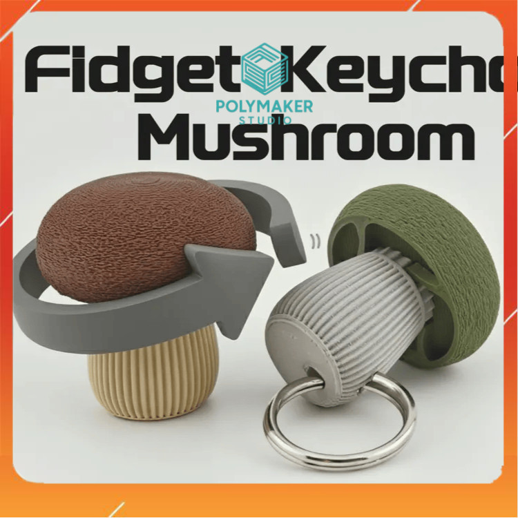 Móc Khóa Nấm Fidget Xoay In 3D – Đồ Chơi Giảm Stress Cầm Tay, Vặn Xoay ...