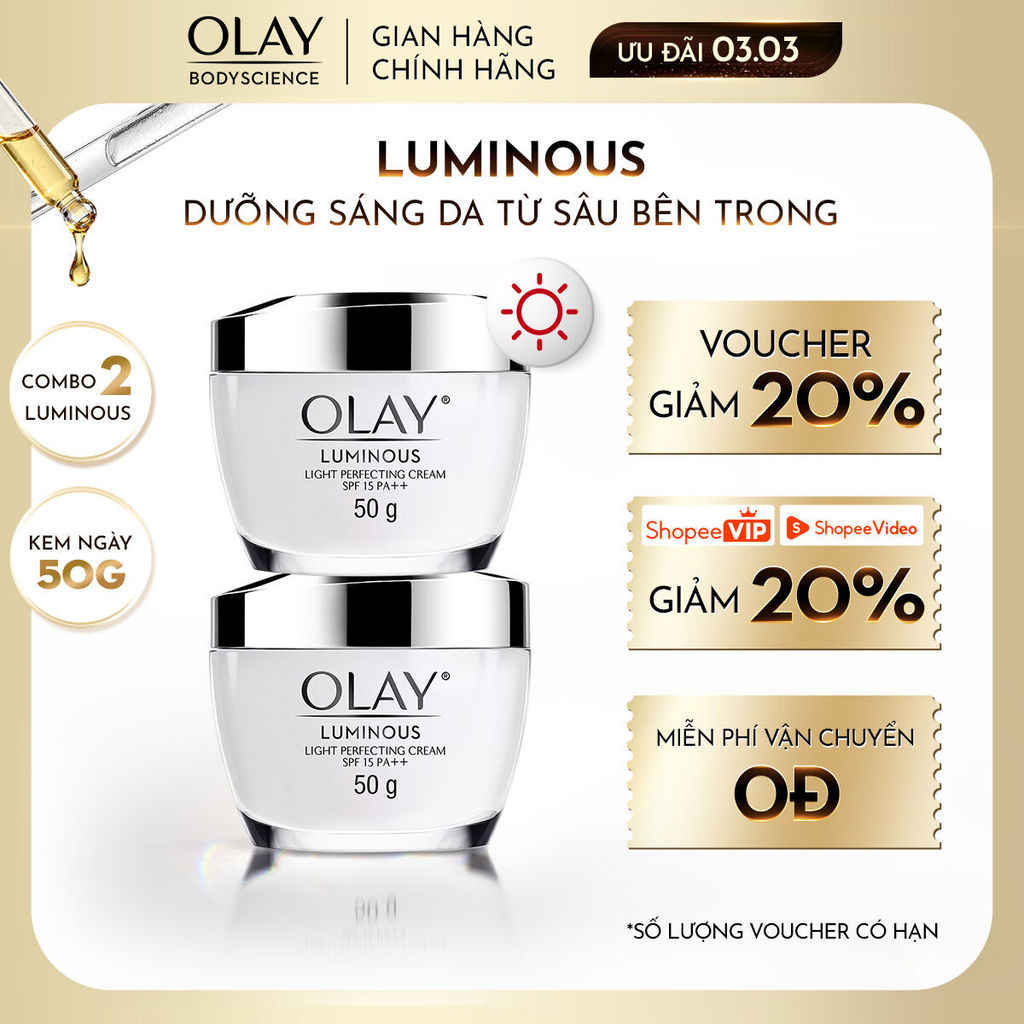 [OLAY] Combo 2 Kem Dưỡng Da Ban Ngày OLAY Luminous Sáng da Mờ Thâm Nám ...