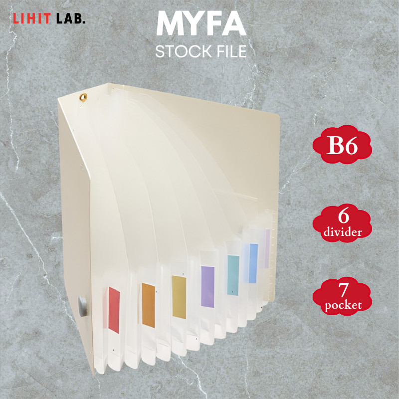 LIHIT LAB Myfa Stock File - 6 Dividers 7 Pockets B6 Milky White F3350-0 ...