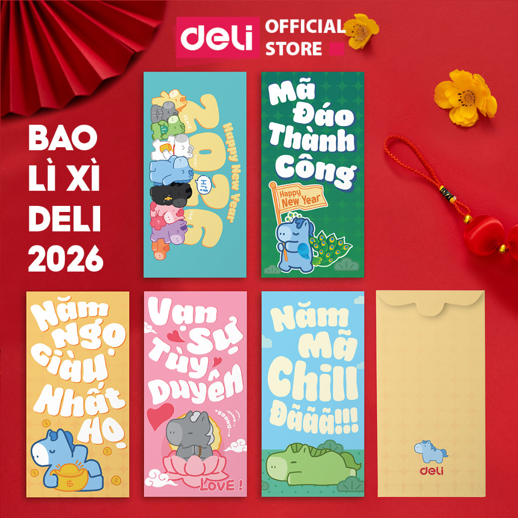 [HÀNG TẶNG KO BÁN] SET LÌ XÌ DELI NĂM MỚI 2026 – LÌ XÌ NĂM BÍNH NGỌ ...